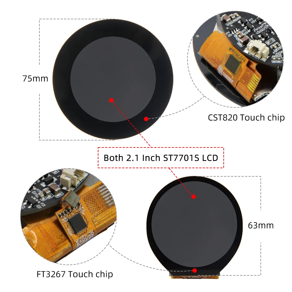 Lilygo T-rgb Esp32-s3 2.1'' Round Display St7701s Lcd Touch Screen ...