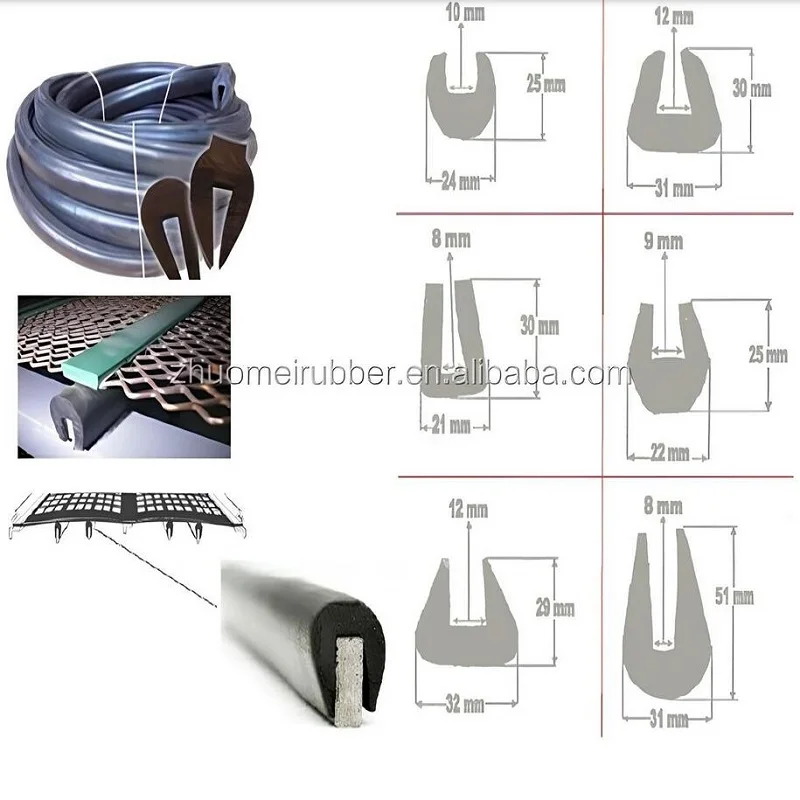 12mm Screen Deck Nosing Capping Rubber Short Leg - Buy Capping Rubber ...