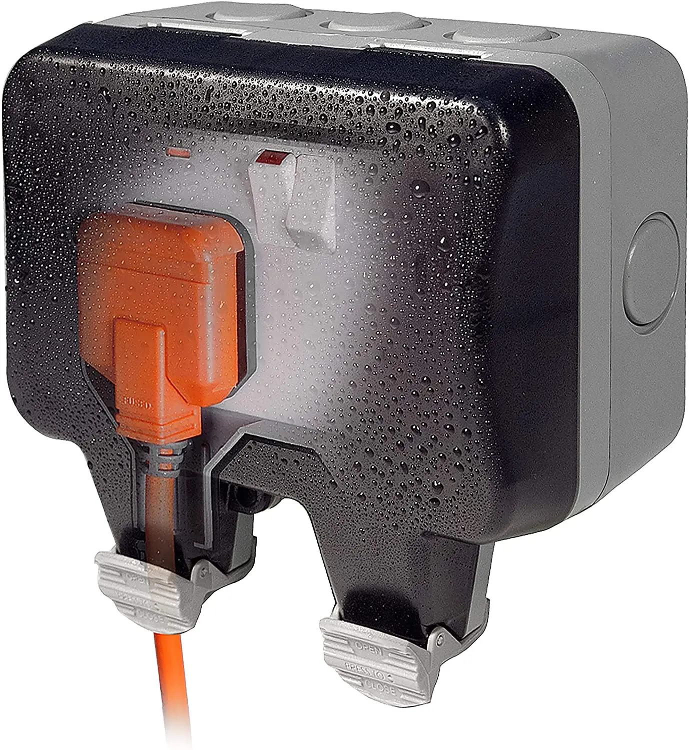 BS Electrical Double Weatherproof Outdoor Switched Power Socket