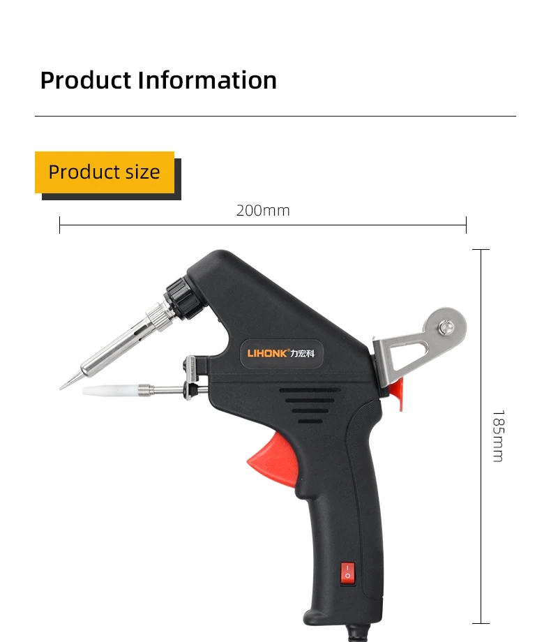 C-LK380 Single Hand Operating 80W Automatic Feed Soldering Iron Gun ...