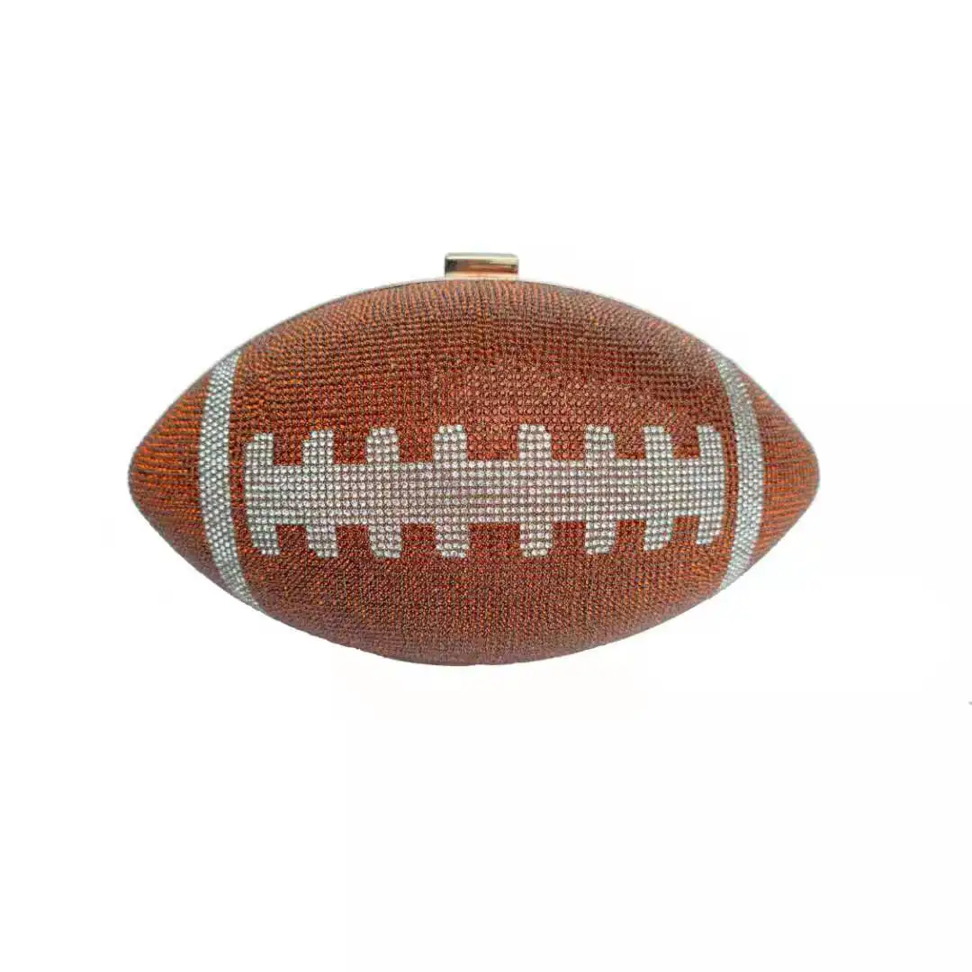 New Rhinestone American Football Round Ball Purse Stone Bling Diamond ...