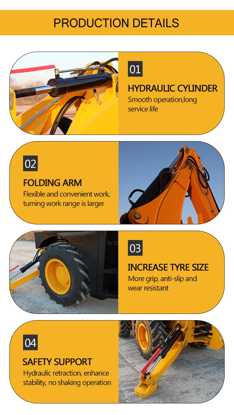 Chinese Manufacturer Backhoe Loader 4x4 Tractor Strong Power ...
