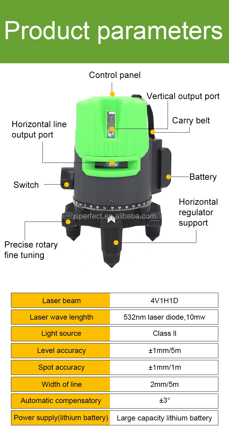 New Lithium Battery 5 Line Optical 360 Self Leveling Laser Level - Buy ...
