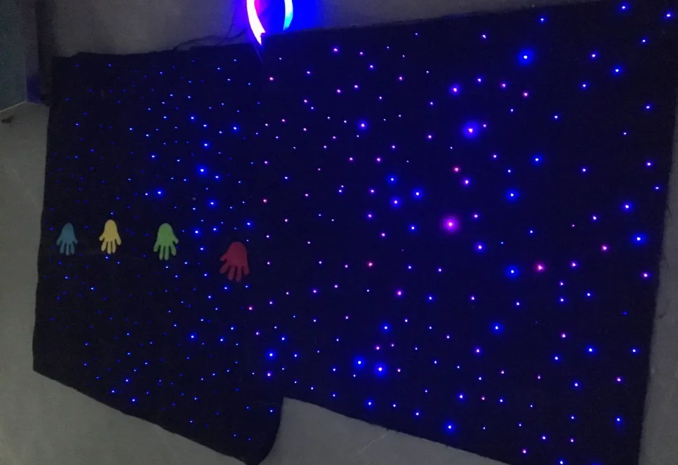 Interaction Fiber Optic Carpet with 4 Hands 1.2m X 1.2m Soft Polyester ...