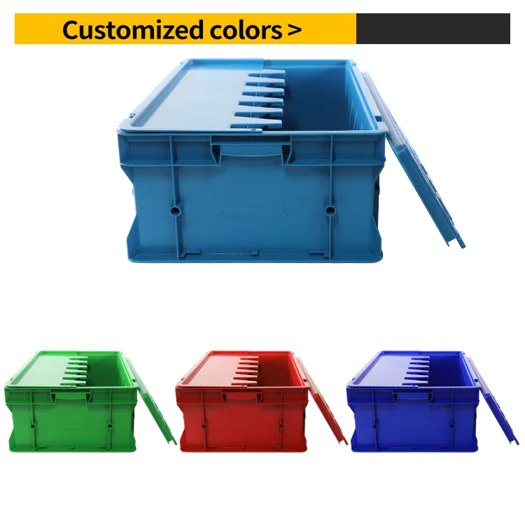 Zntb010 Plastic Crates Folding Stackable Turnover Box With Lid Plastic ...