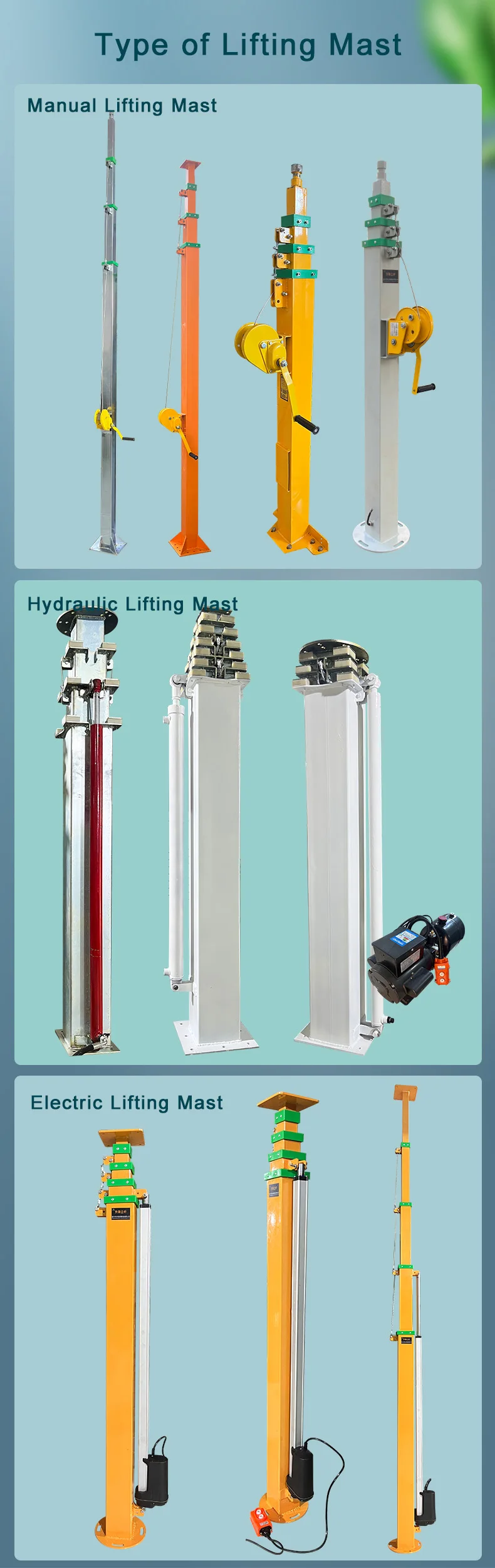 New 3m 4m 5m 6m 7m 8m 9m Telescopic Light Lifting Rod Hand Lifting ...