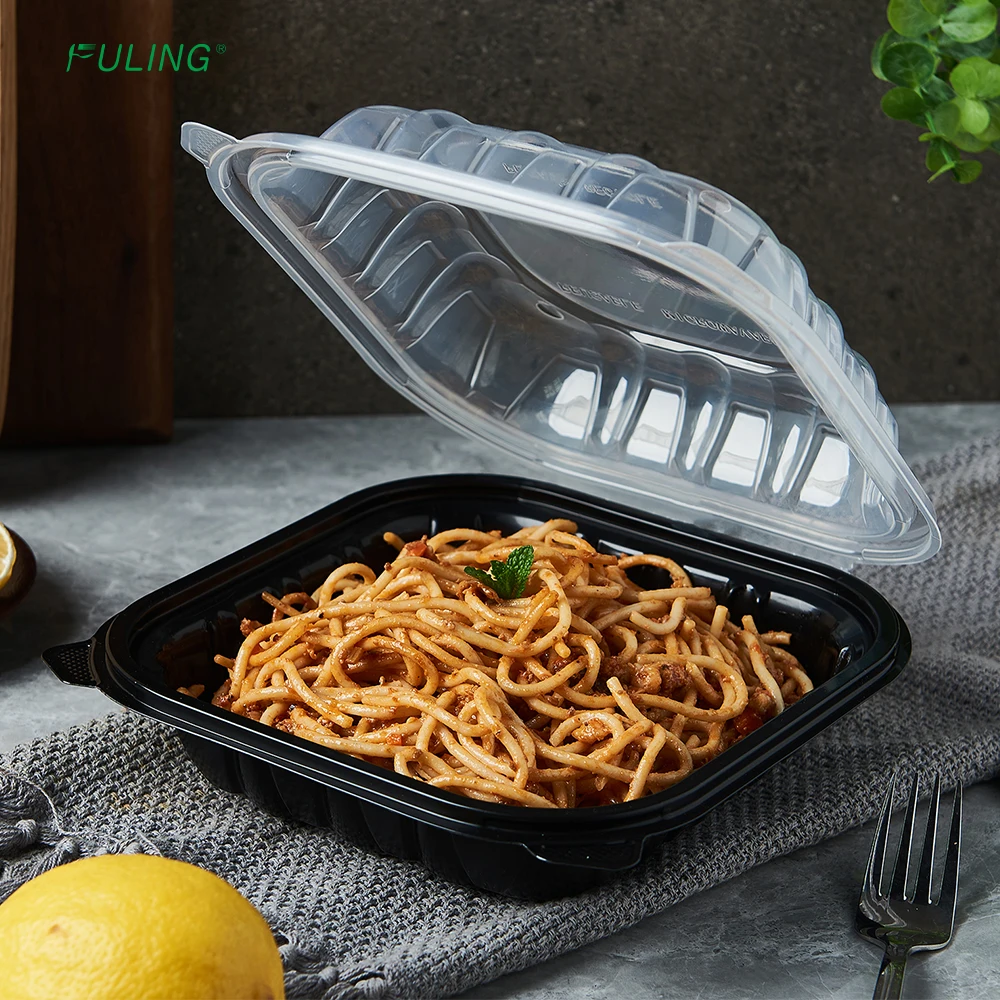 Fuling 9x9x3'' 1-compartment Mfpp Eco Plastic Mineral Clamshell Take ...