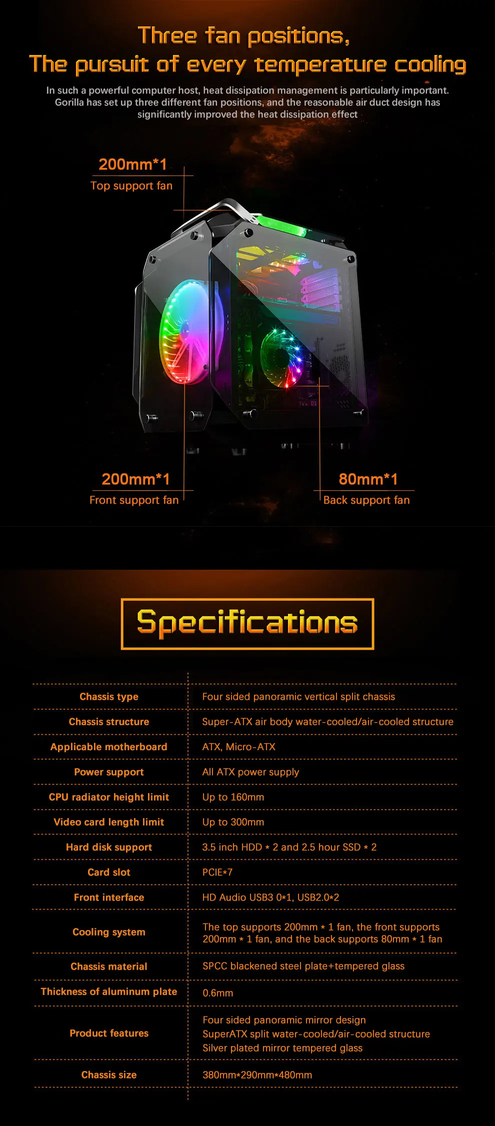 Lovingcool PC Case - Tower Cool Design for Gaming