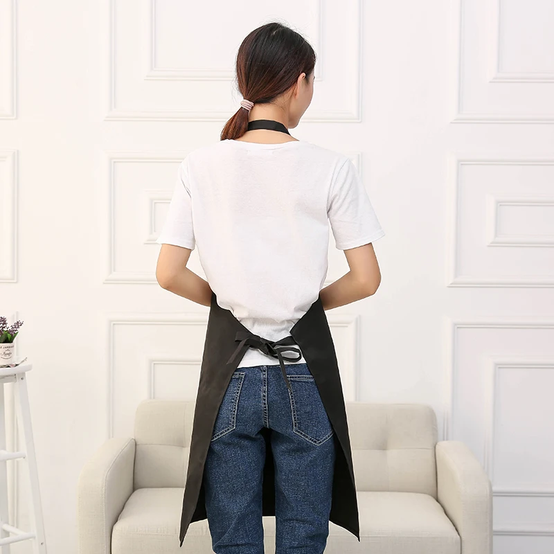 Women 2 Pockets Advertising Polyester Apron Washable Pink Yellow Orange ...