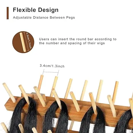 Foldable Custom Bamboo Thread Rack Sewing Organizer Braided Hair Rack ...