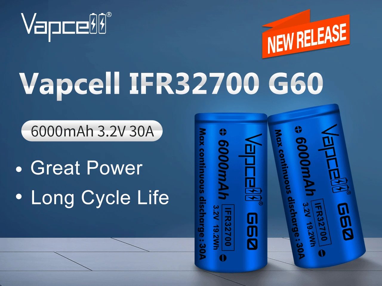 Great Power Ifr32700 6000mah Battery Rechargeable Long Cycle Life 32700 ...