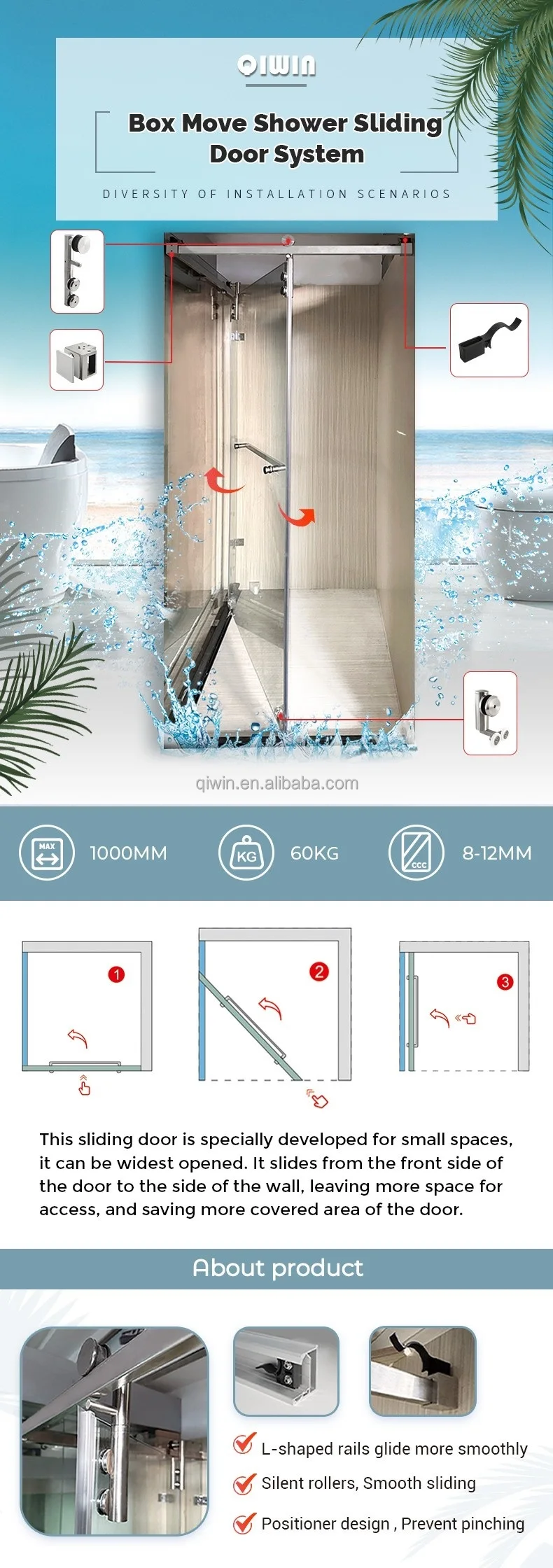 Wholesale Shower Room Square Corner Cabin Hardware Space Saving Walk In ...