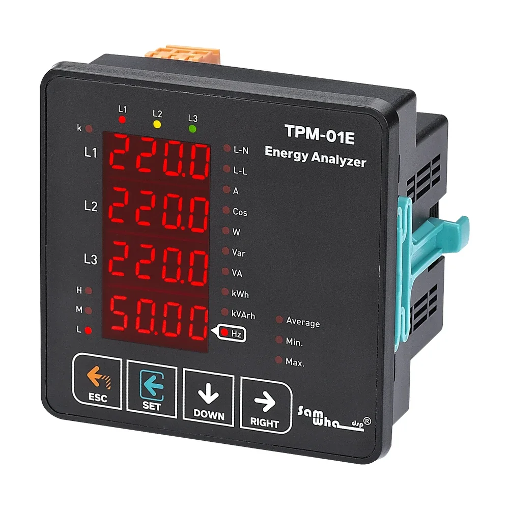 SAMWHA-DSP TPM-01E Digital Multifunctional Kwh Power Meter Energy Analyzer with Ampere Voltage ...