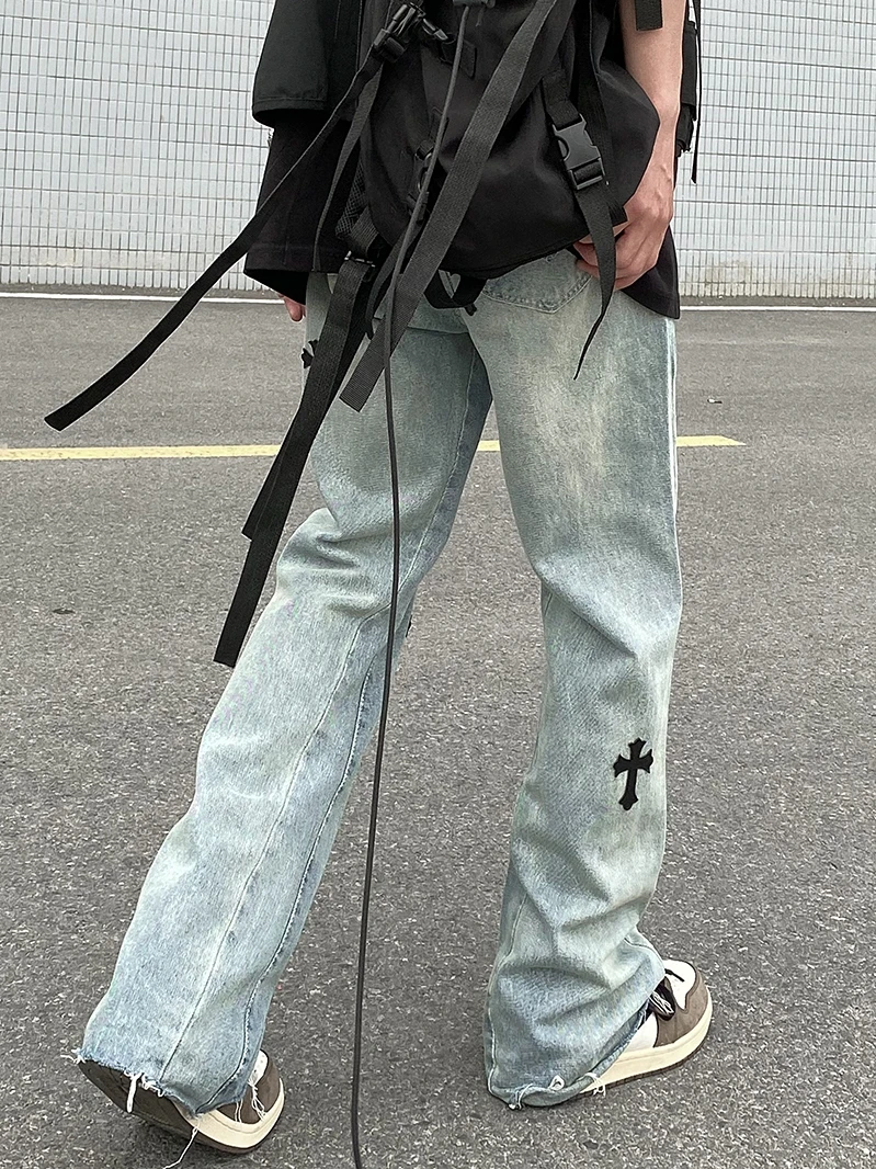 Stacked Flared Jeans Men Custom - Durable Denim Style