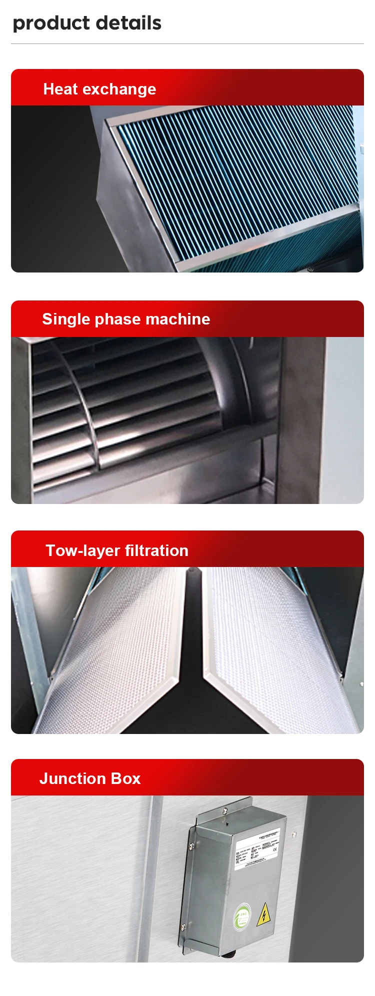 Crossflow Type High Airflow Power Hvac System Hrv Heat Energy Recovery ...