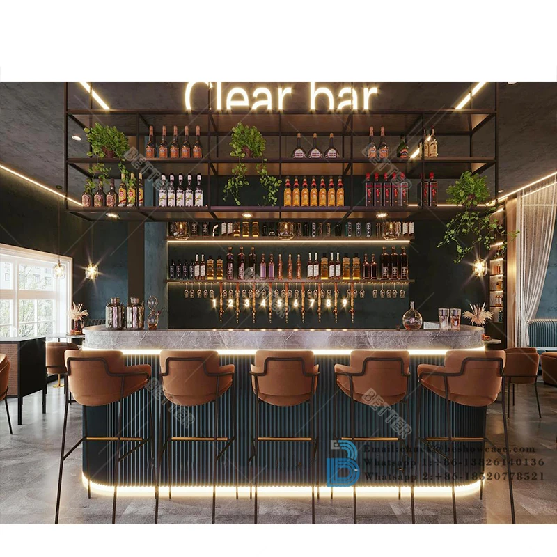 Modern Wood Cafe Coffee Bar Counter - Stylish & Durable
