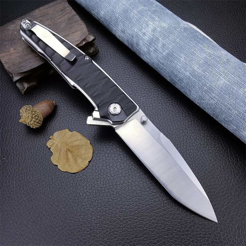 Outdoor G10 Handle Tactical Folding Pocket Knife D2 Blade Edc Camping ...