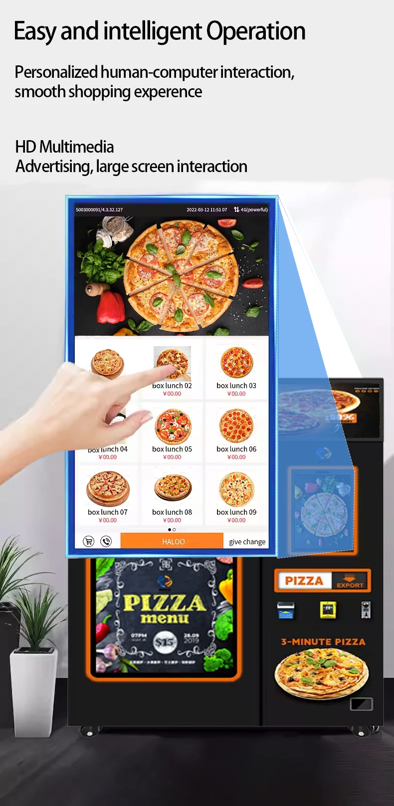 Smart Fully Automatic Pizza Making Vending Machine Fresh Hot Food Lets ...