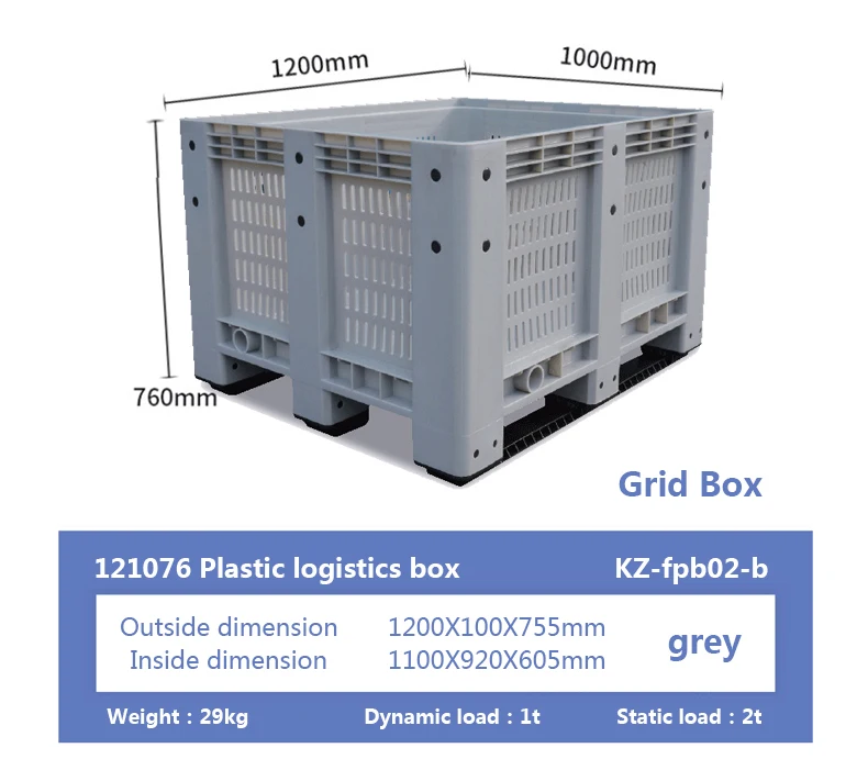 Large Volume Plastic Pallet Container Storage Crate For Transportation ...