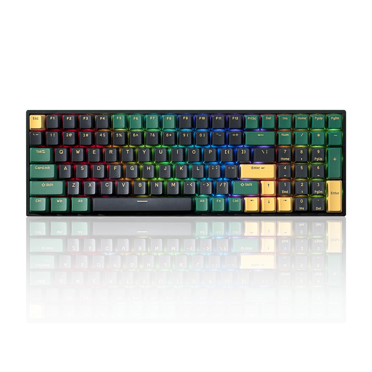 96key Black And Green Bluetooth Wireless Three -mode Mechanical ...
