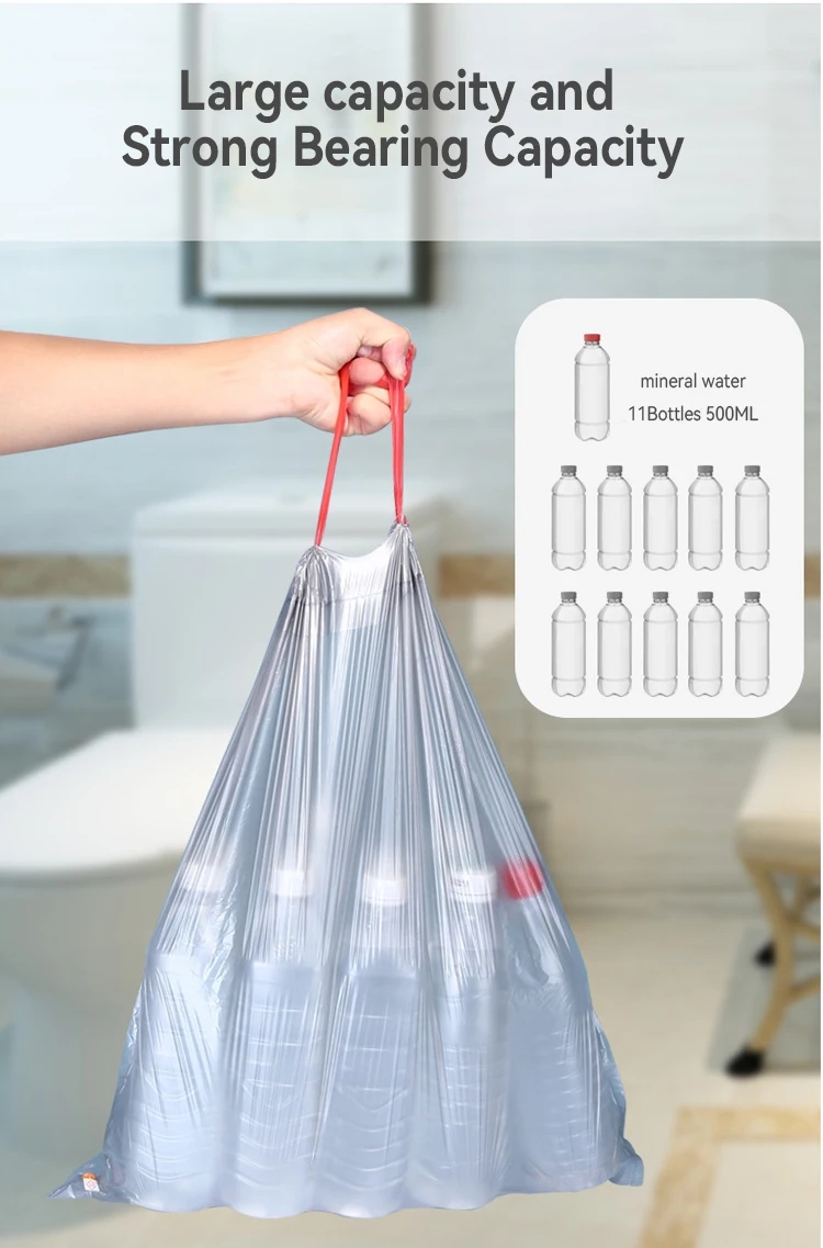 Hot Sale Custom Eco-Bio Drawstring Trash Bags with Bottom Gusset ...