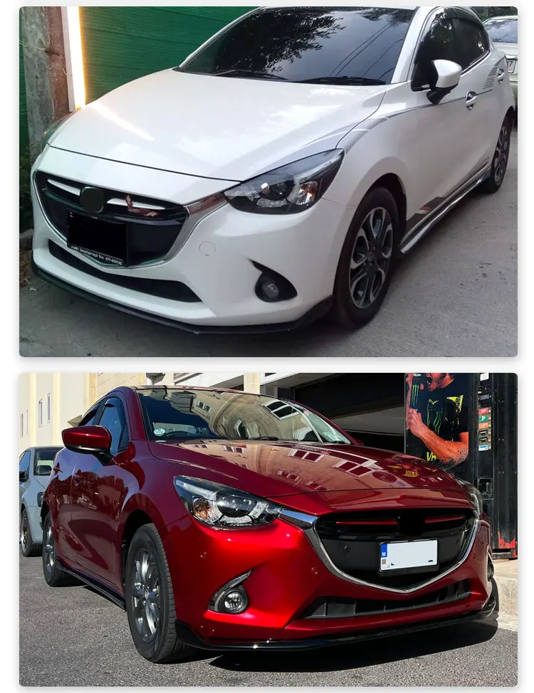 New Mazda Demio 2014-2020 Front Lip & Side Skirts Body Kit, Matte Black ...