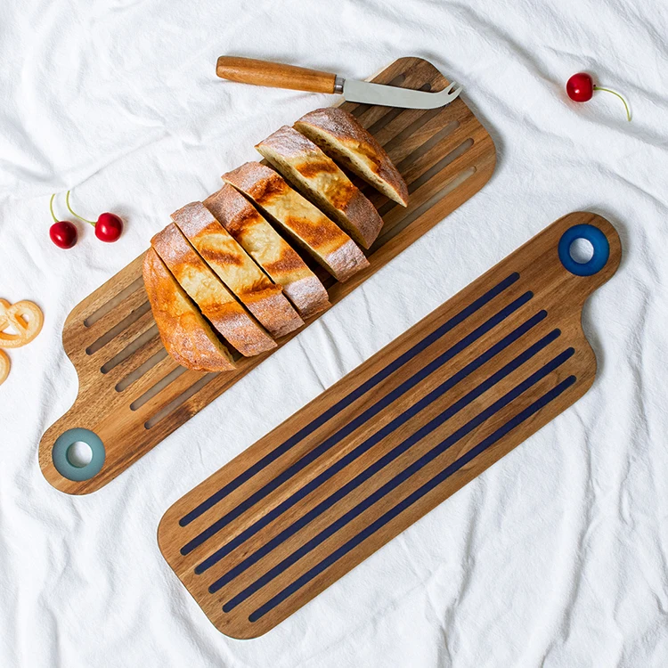 Acacia Wood Chopping Block Epoxy Resin Technology Rectangular Solid ...