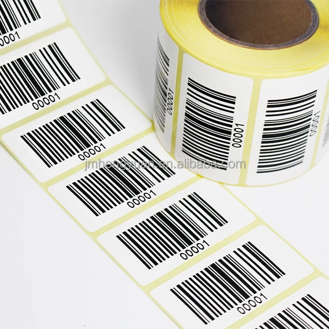 Custom Color Size 2x1 50x25mm Barcode Sticker Adhesive Label Paper ...
