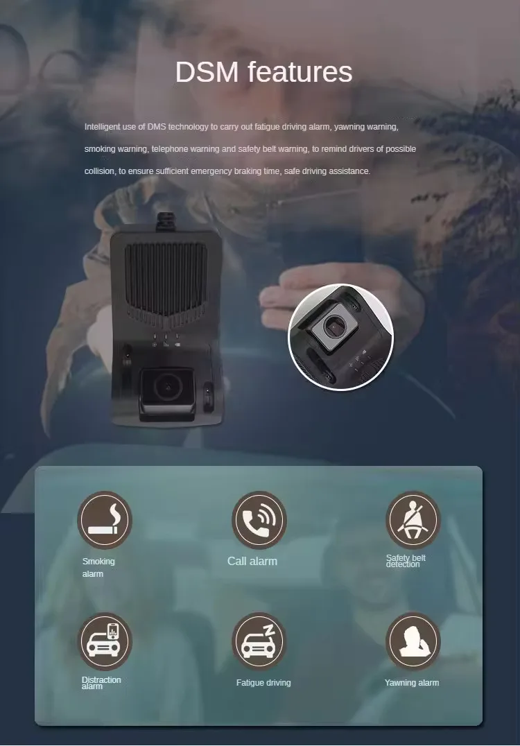 4G Car AI Intelligent Driving Recorder Dashcam ADAS DSM Active Safety ...