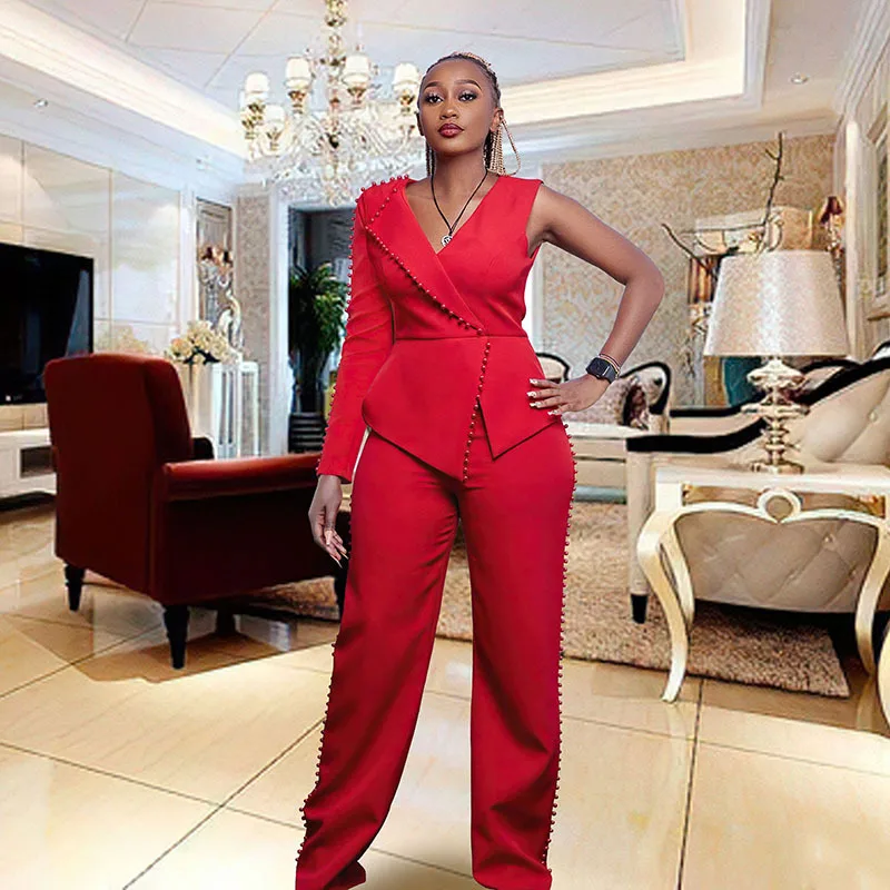 Spring Ladies Office Long Sleeve Blazer Set For Women Suits Office ...