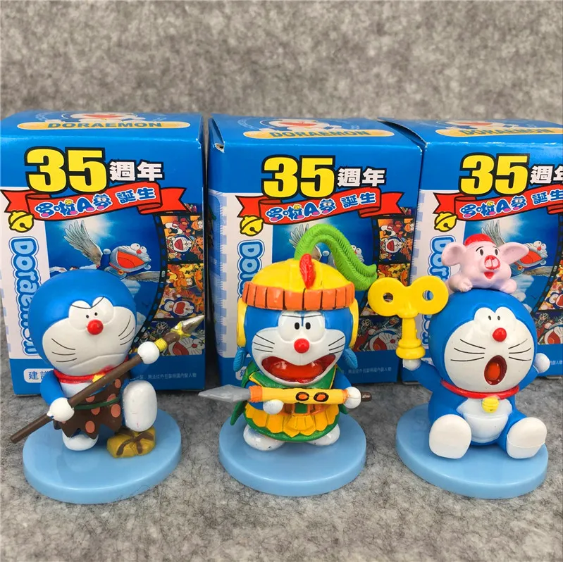 Japan Anime 35th Anniversary Edition Doraemon Figure Blind Box Car ...