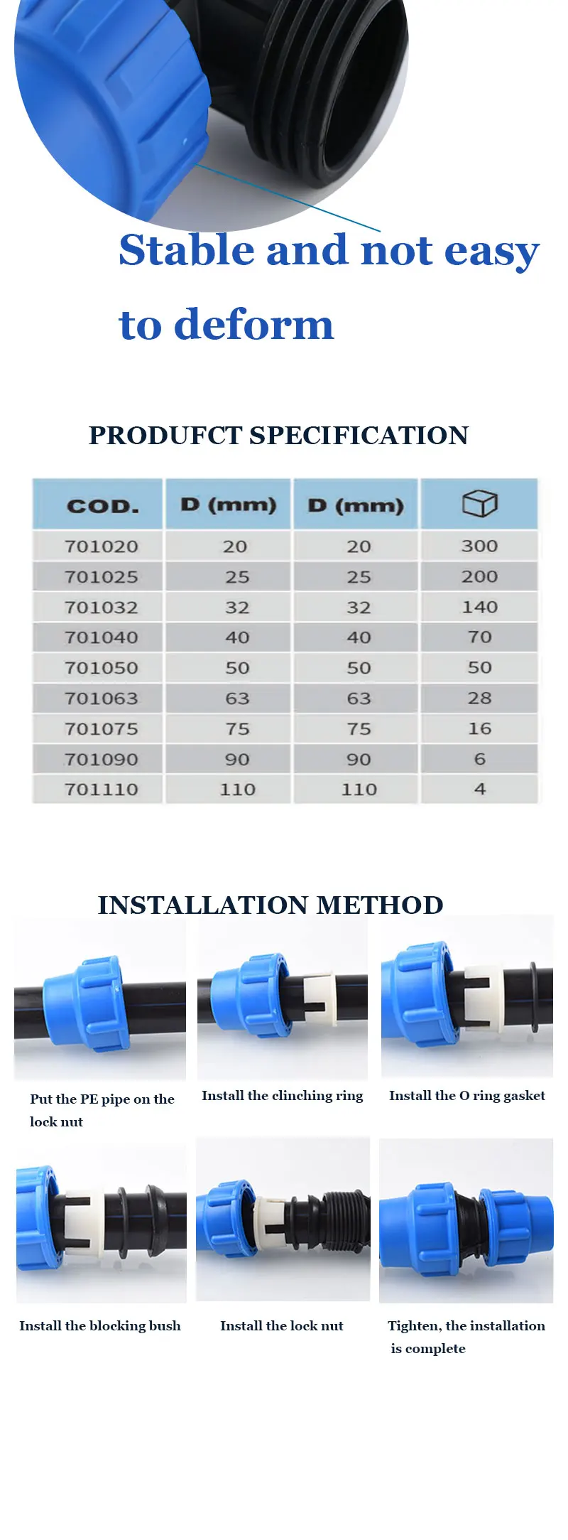 Agricultural Irrigation Good Quality Compression Pvc Fitting Irrigation - Buy Fitting Irrigation ...
