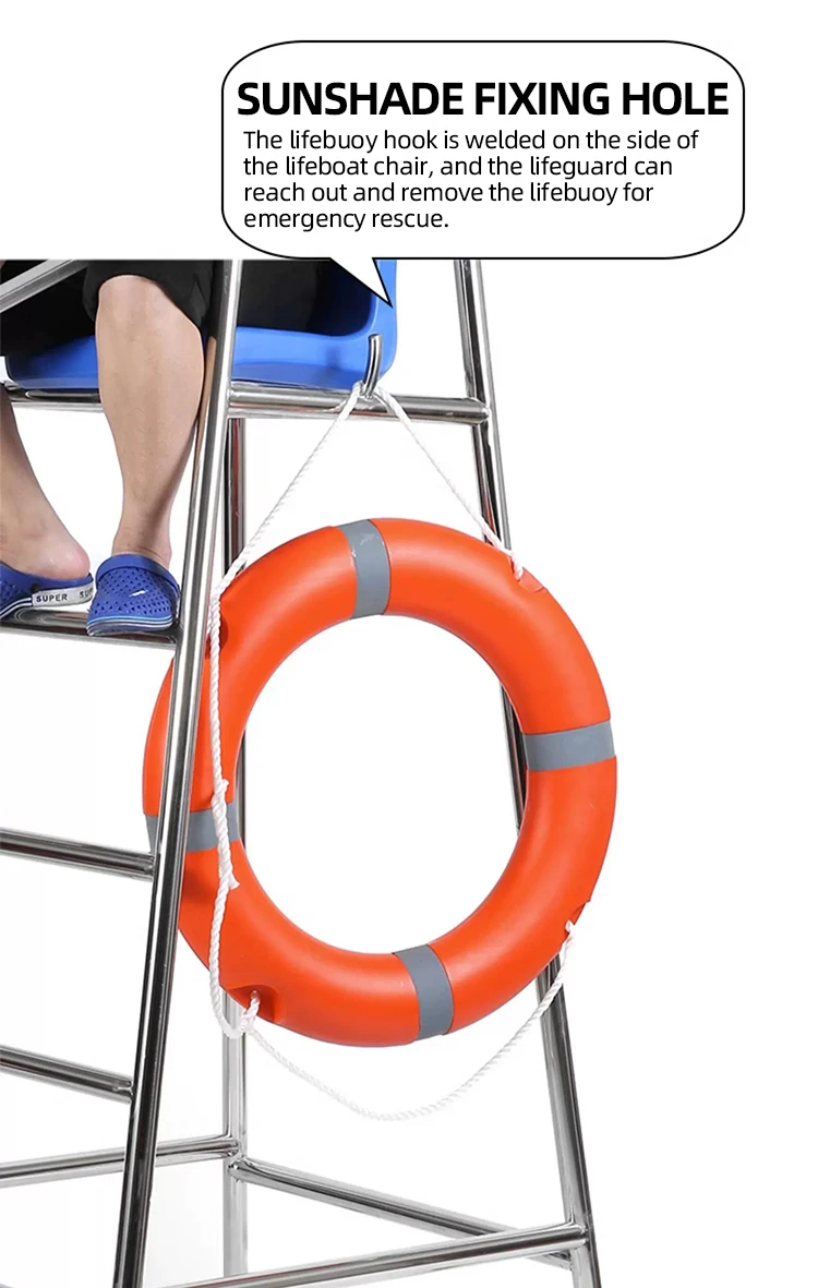 Stainless Steel Lifeguard Chair with Ladder Pool Deck