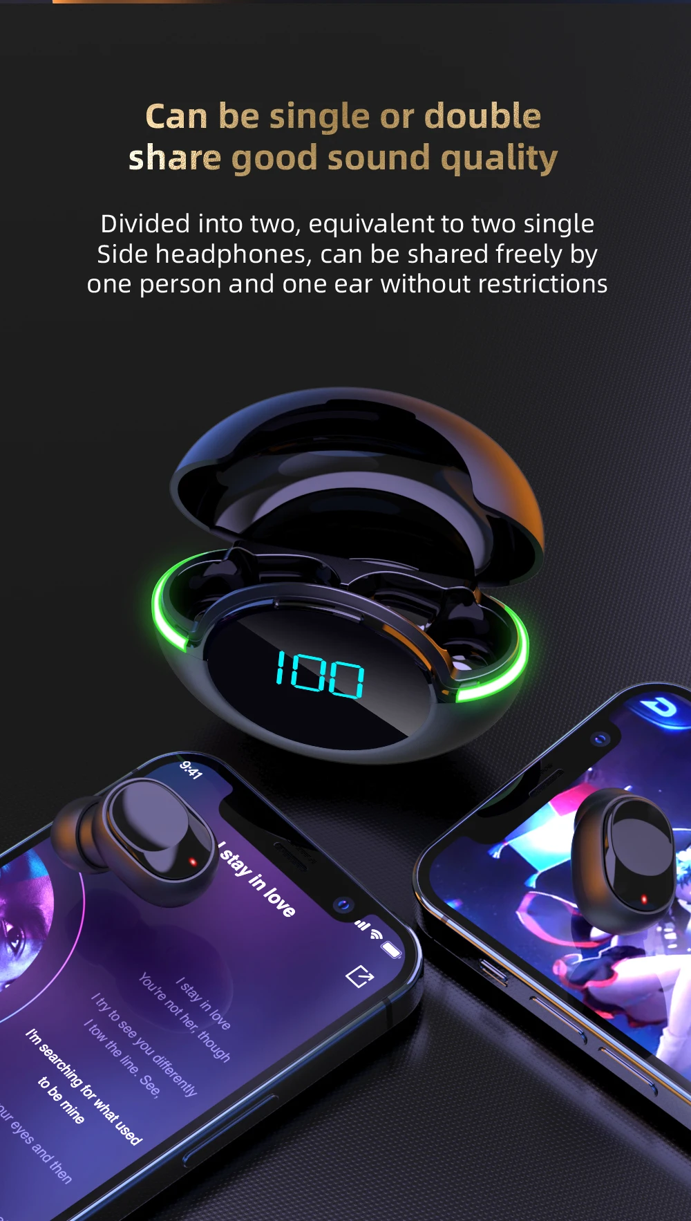 TWS Y80 Pro Gaming Earbud - Wireless Earphone with LED