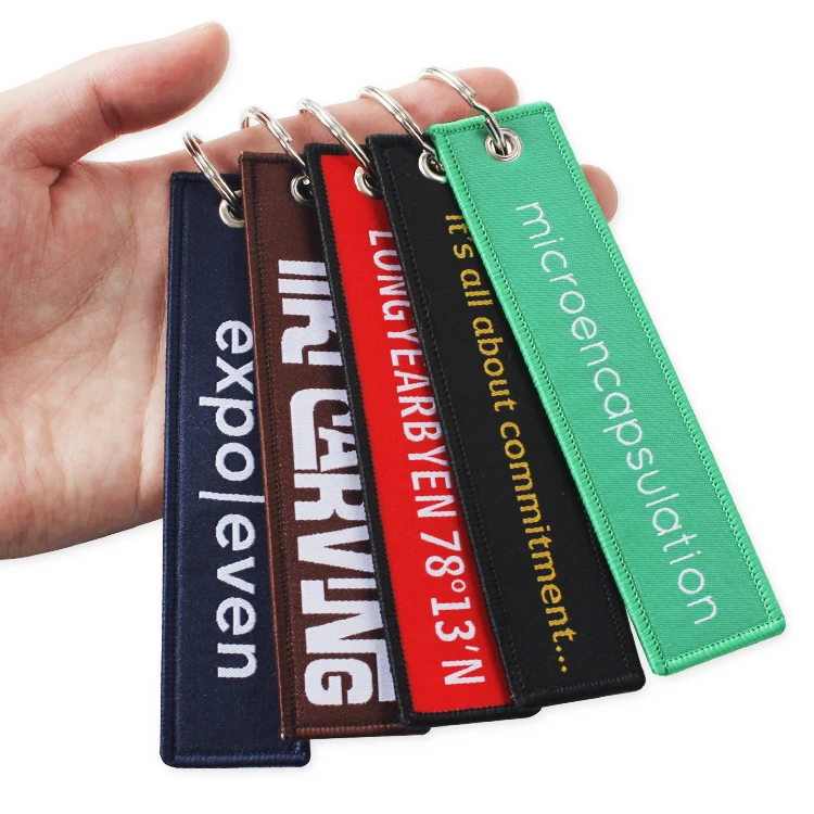 Customize Your Logo Embroidered Key Tag With Car Key Ring - Buy ...