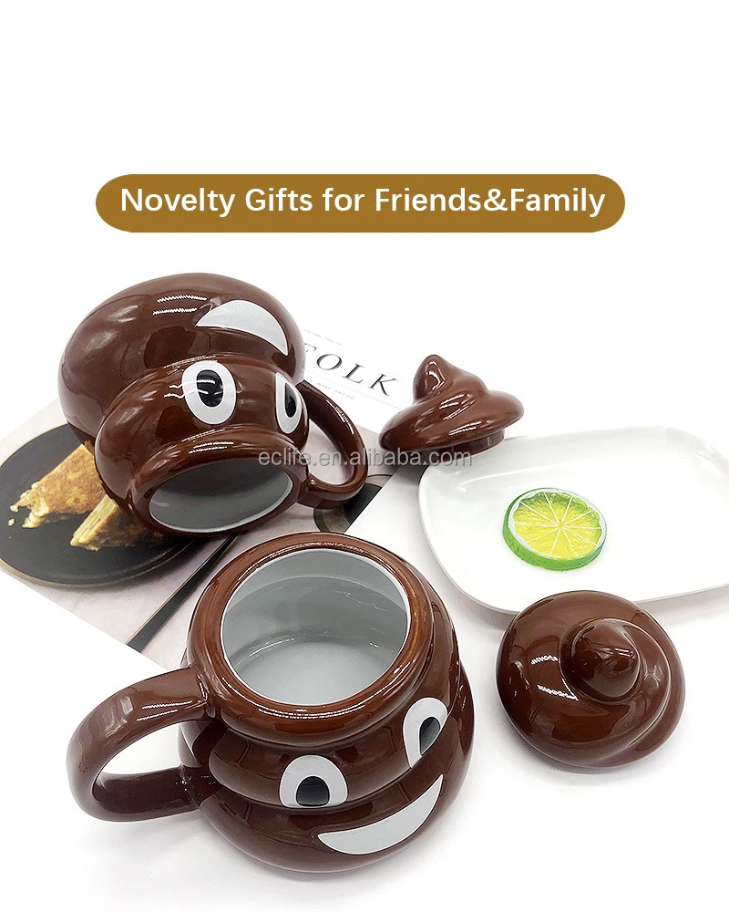 Funny Novelty Gifts - 3D Ceramic Cartoon Poo Mug