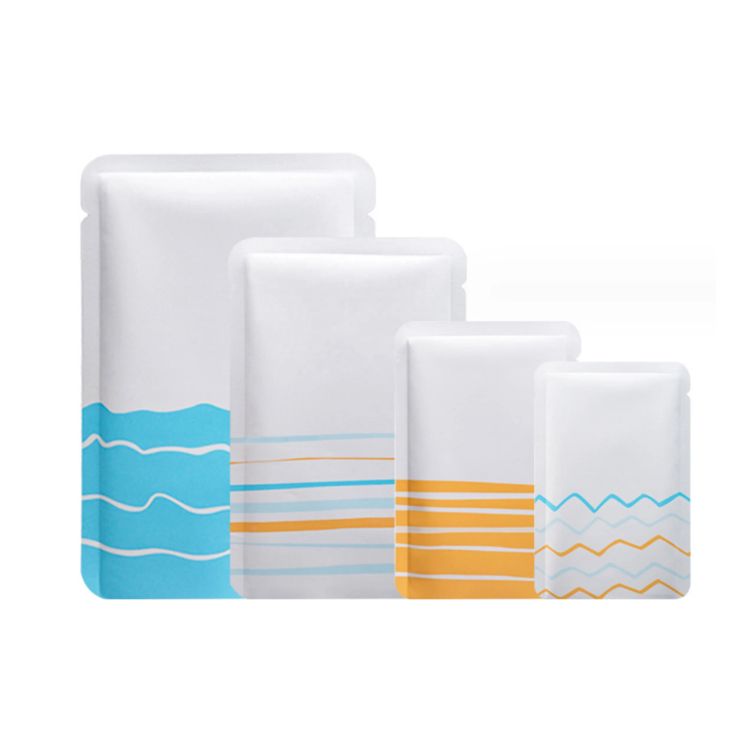 Custom skin care plastic pouch three side sealing cosmetic bag emulsion ...