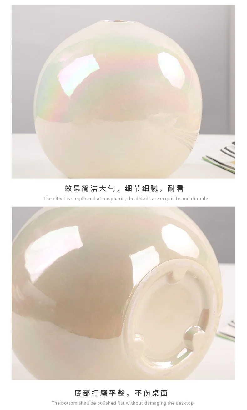 Golden Electroplated Ceramic Flower Vase for Home & Office Decor, OEM