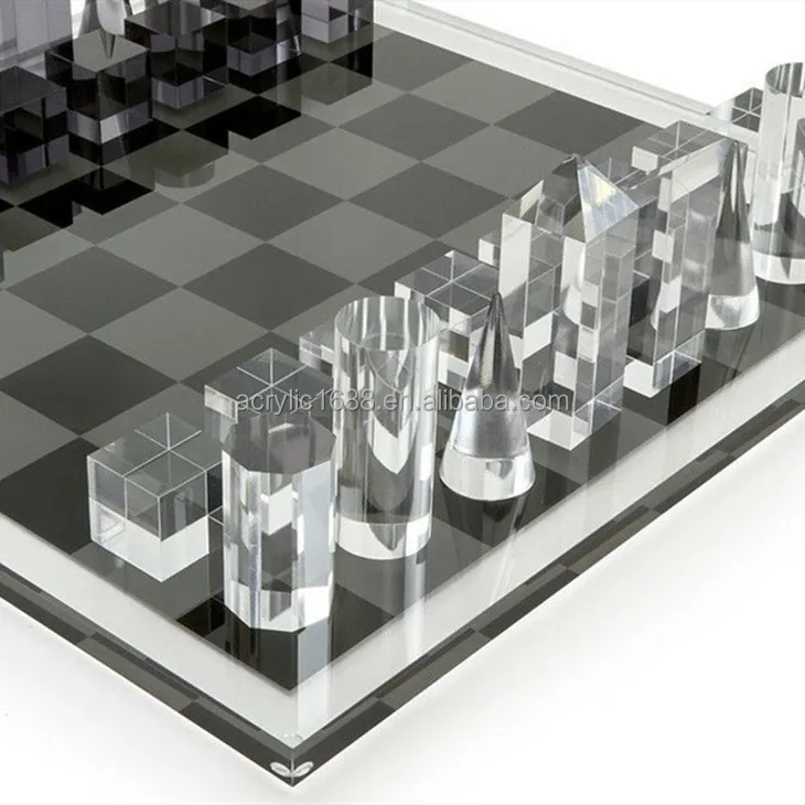 High Quality Acrylic Chess Set With Distinctive Geometric Chess Pieces ...