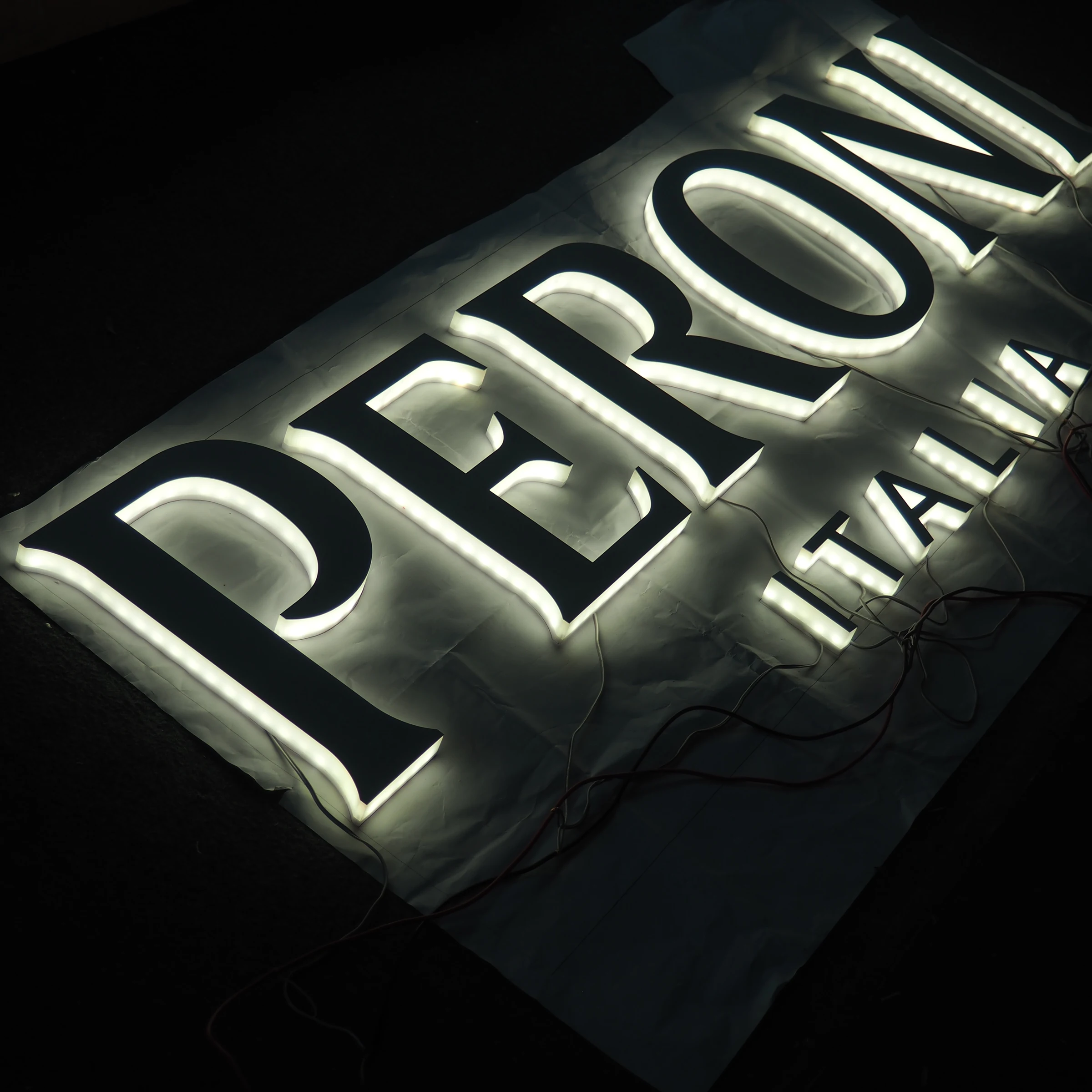 Office Wall Commercial Stainless Steel Metal Luminous Custom 3d Indoor ...