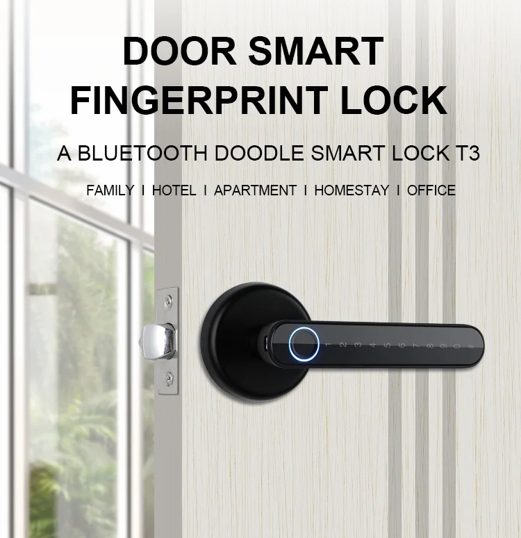 Biometric Fingerprint Password Electric Handle Door Lock Biometric Fingerprint Password Electric Handle Door Lock