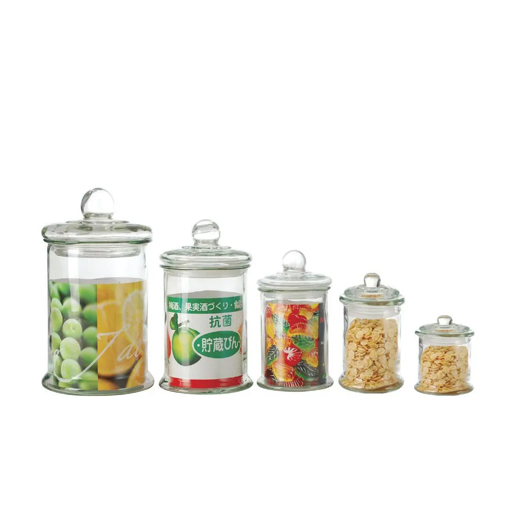 Decorative Glass Food Storage Containers With Sealed Ceramic Lids For ...