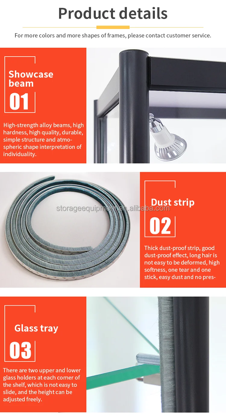 Living Room Glass Showcase Design with Lockable Door