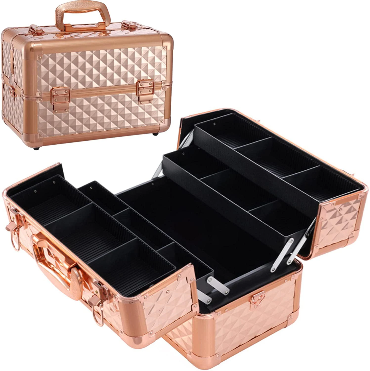 Makeup Train Case Rose Gold - Stylish & Organized Storage