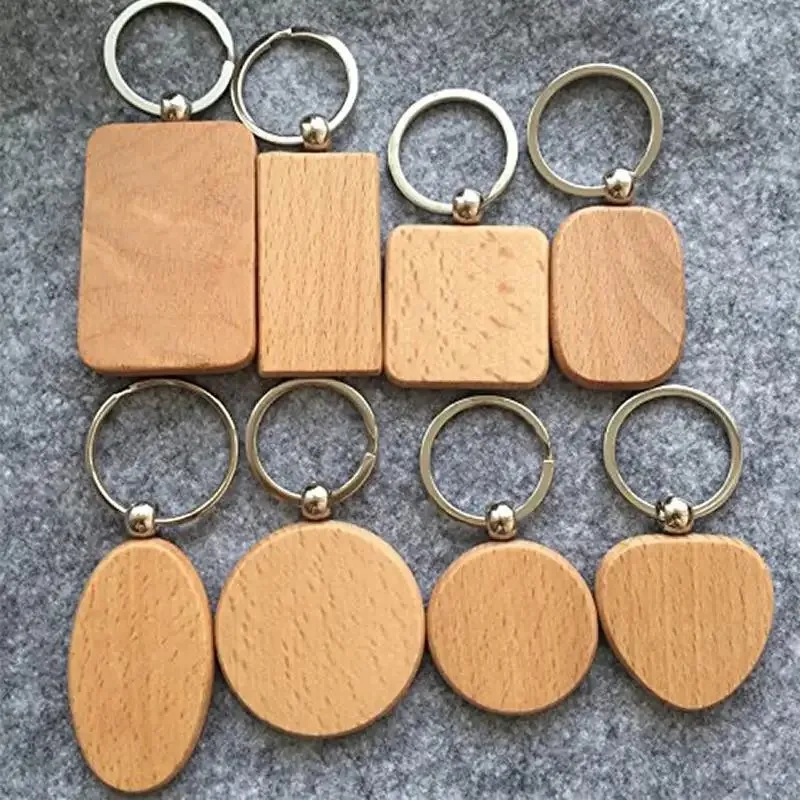 Custom Beech Timber Wood Keychain Sublimation Wooden Key Chains Blanks ...