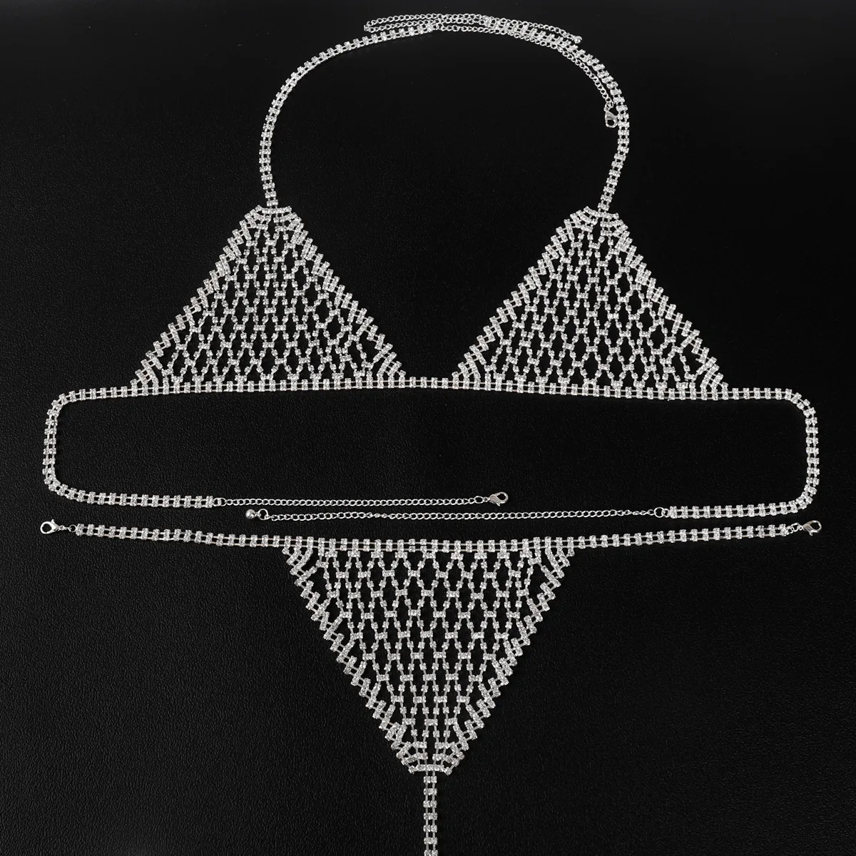 Sexy Body Jewelry Women Rhinestone Underwear Nightclub Bra Body Chain ...