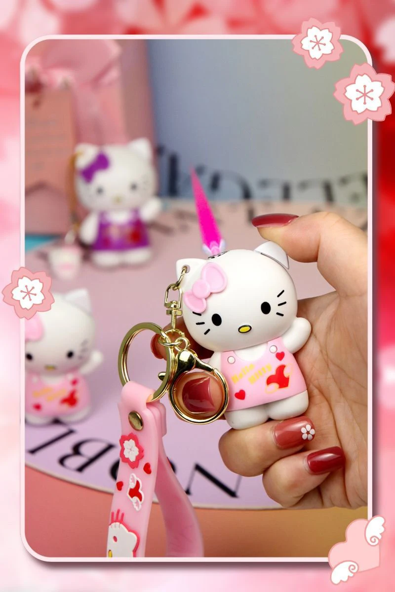 3d Hello Kitty Lighter Cartoon Doll Red Flame Gas Lighter Windproof ...