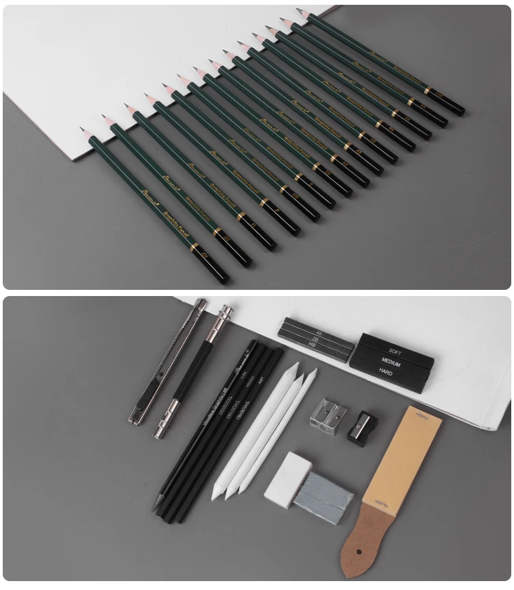 Professional 35 Piece Pencil Set for Sketching & Painting