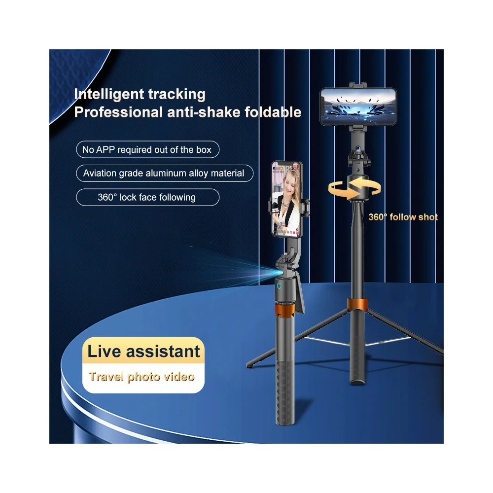 Professional 360° Face Tracking Phone Holder With 180cm Tripod Extended ...