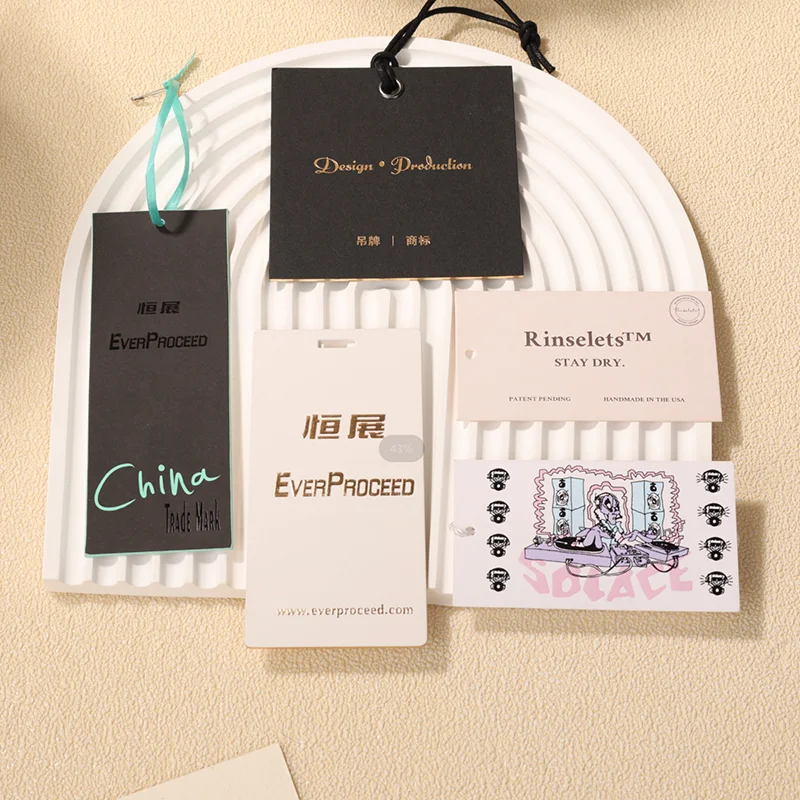 High Quality Custom Recycled Labels Clothes Hang Tag Paper Emboss Swing ...